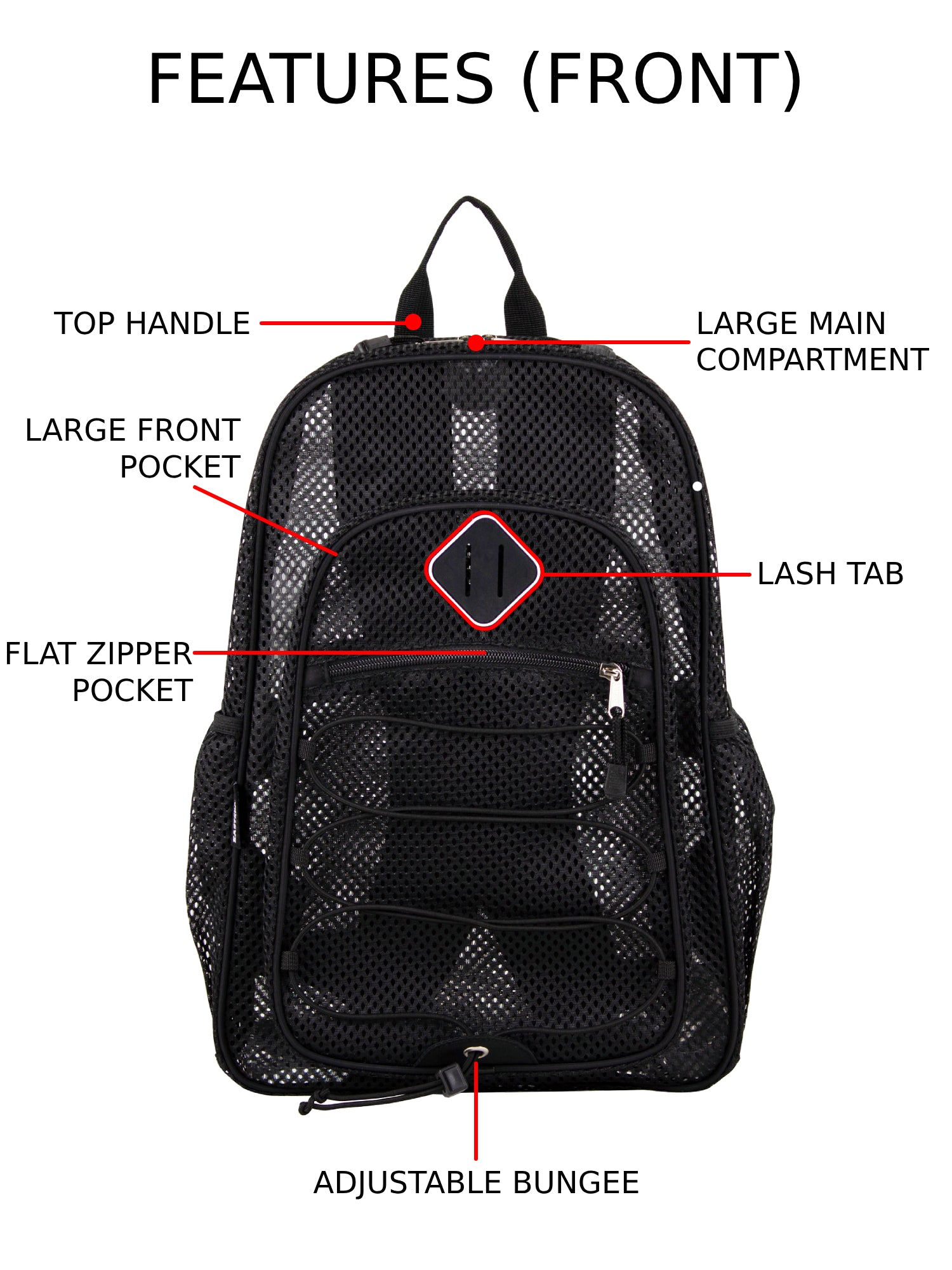 Pro Bungee Mesh Backpack – Eastsport