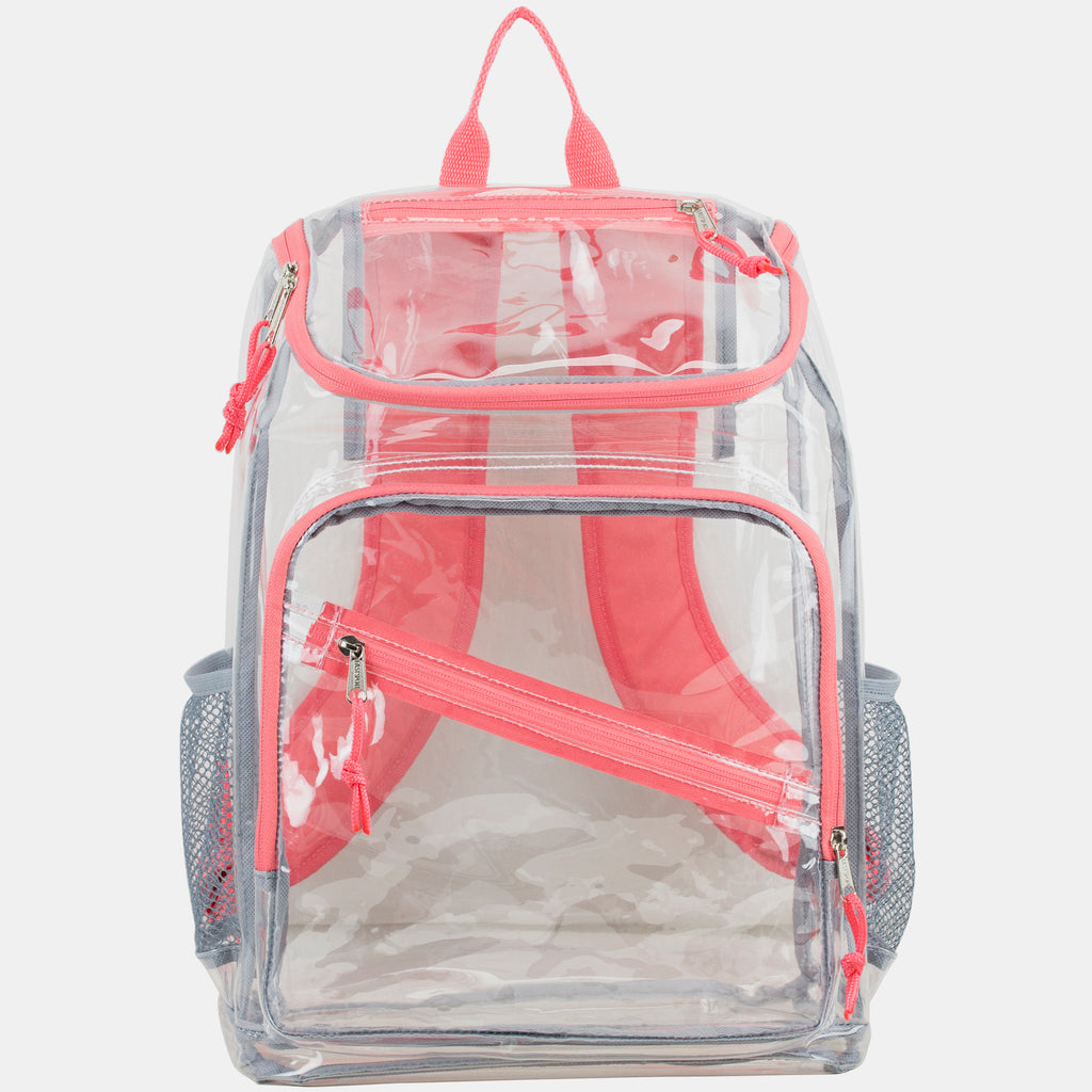 Eastsport Durable Clear Top Loader Backpack with Adjustable Colorful S